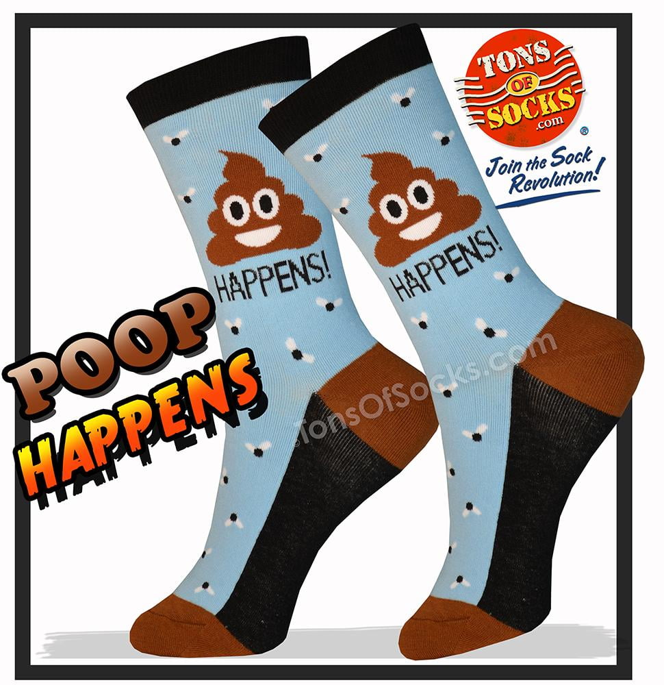 Women's Poop Happens Emoji Socks - Walmart.com