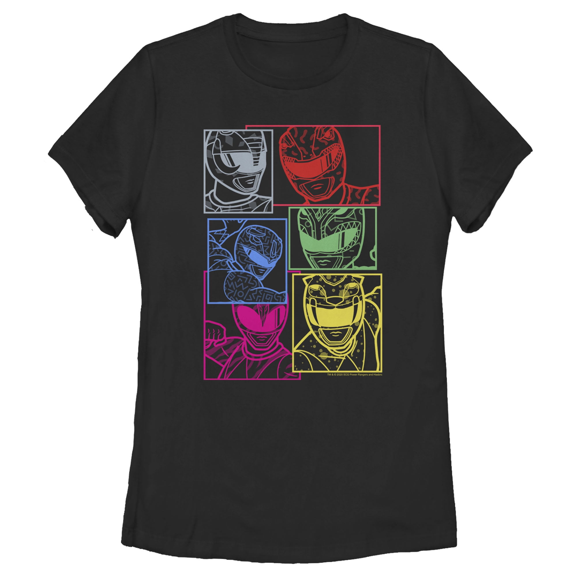 Women's Power Rangers Beast Morpher Neon Panels Graphic Tee Black ...