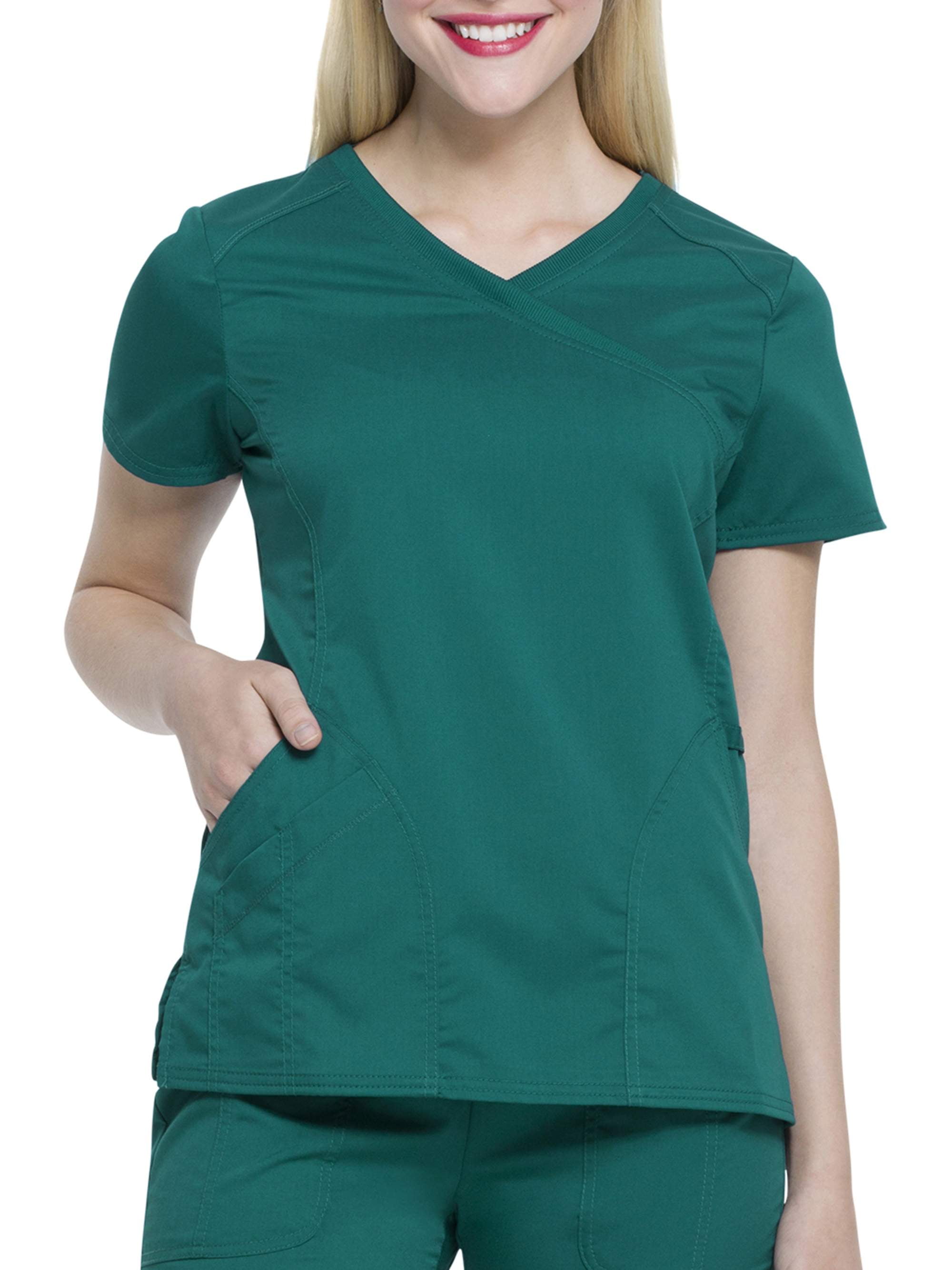 Women's Premium Rayon Mock Wrap Scrub Top - Walmart.com