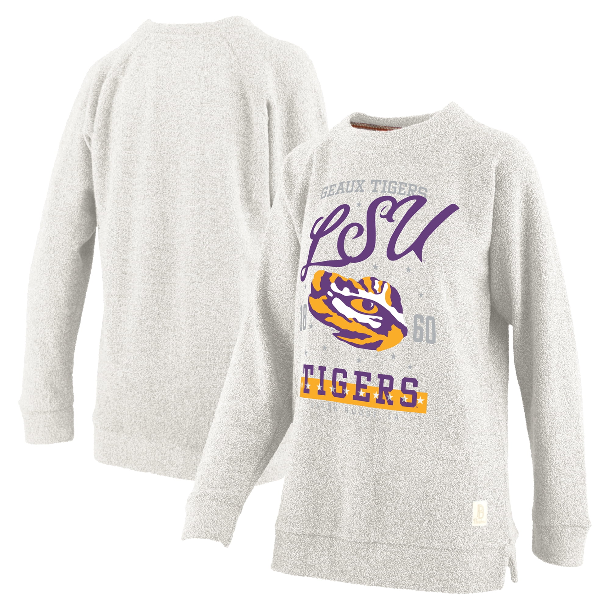 Women's Pressbox Oatmeal LSU Tigers Plus Size Comfy Cairo Terry ...