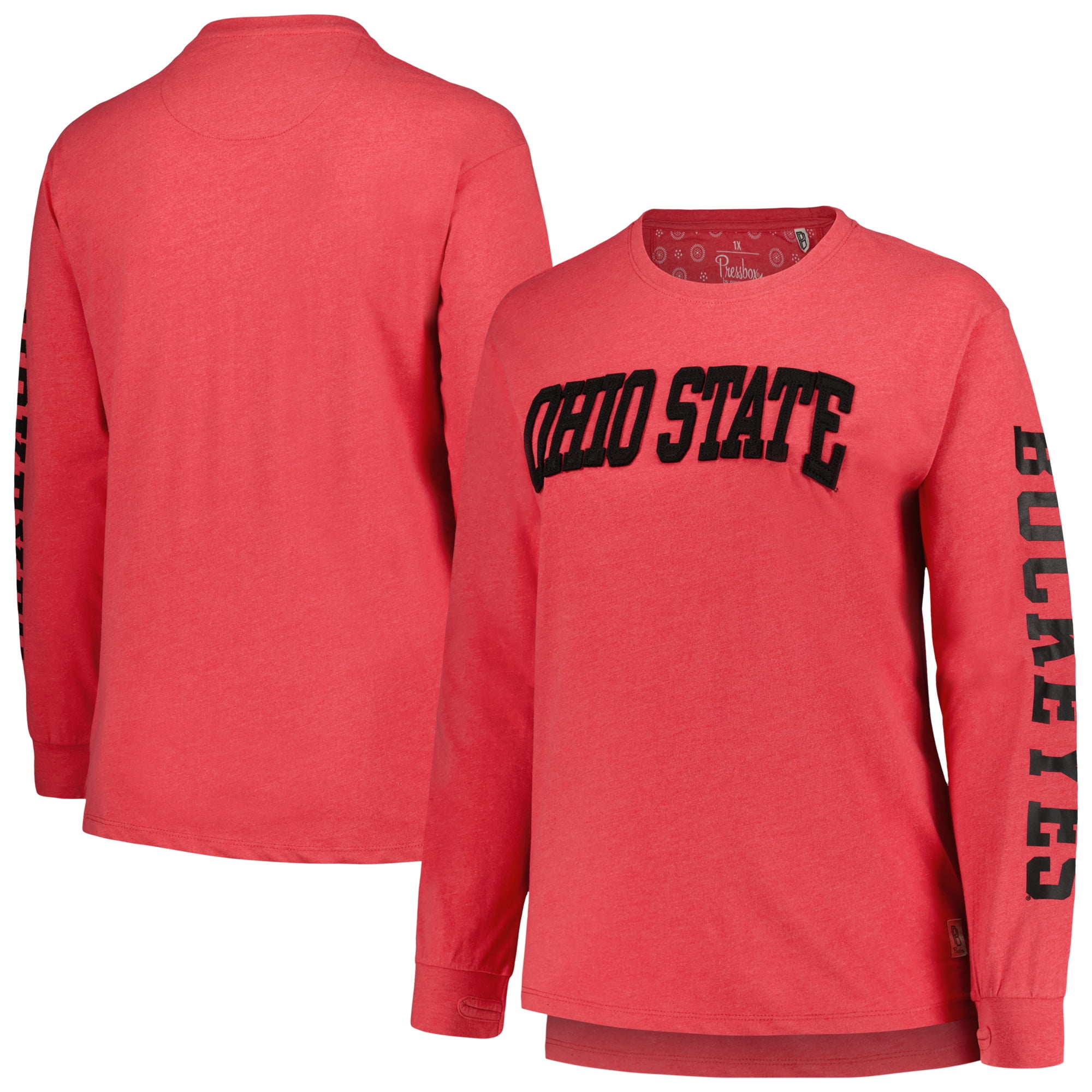 Women's Pressbox Scarlet Ohio State Buckeyes Plus Size 2-Hit Canyon ...
