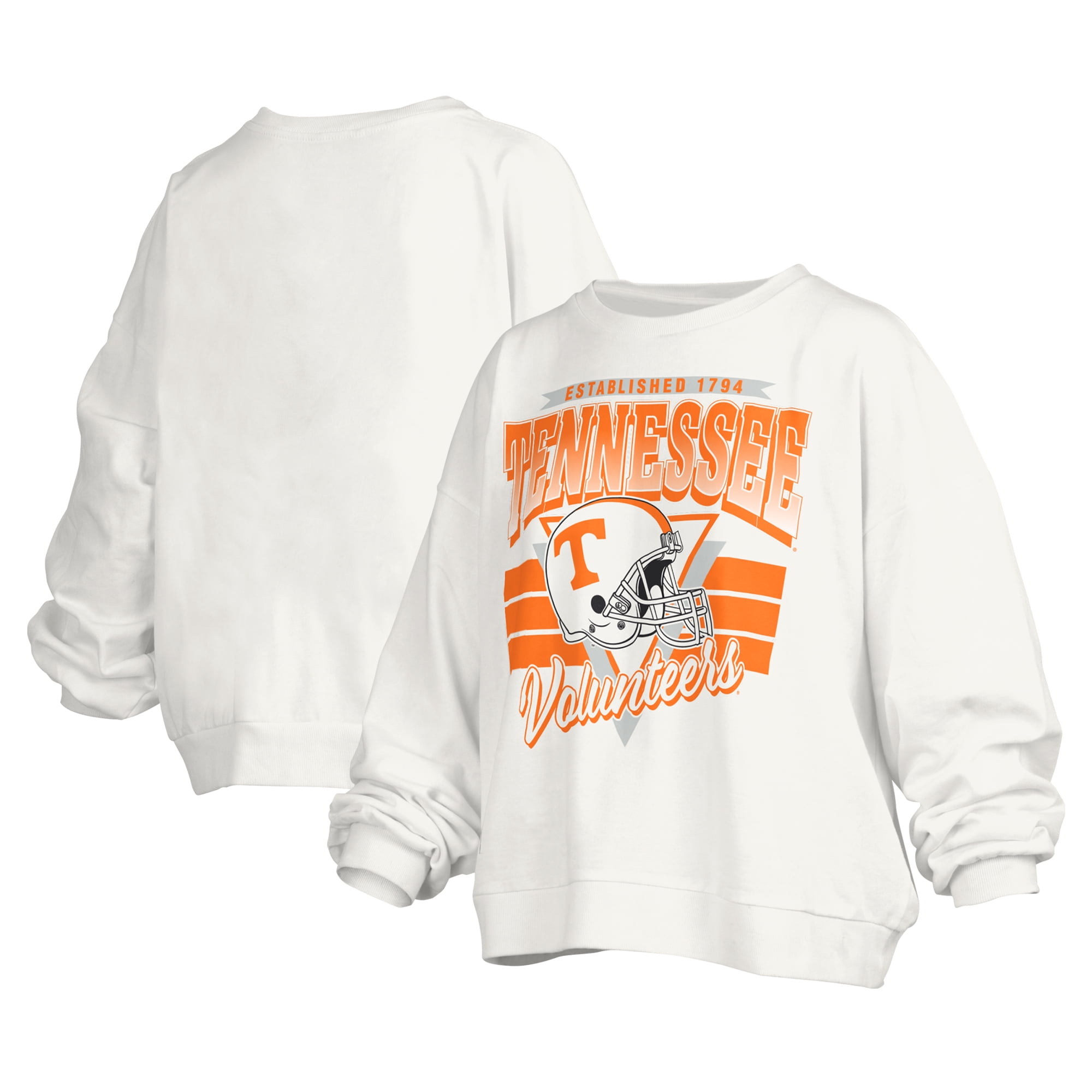Women's Pressbox White Tennessee Volunteers Janice Retro Logo Oversized ...