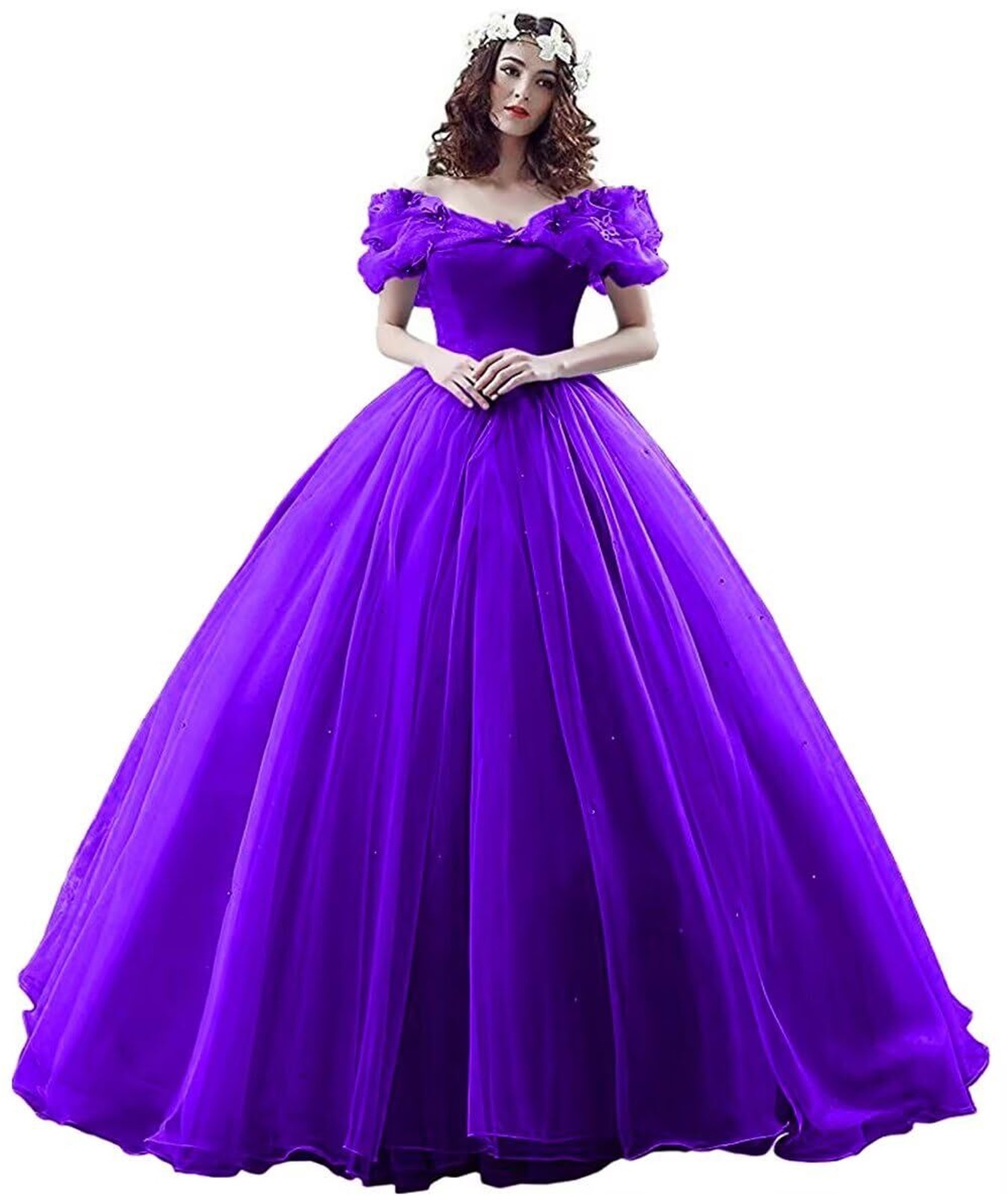 Women's Princess Costume Off Shoulder Prom Gown Wedding Dresses Evening ...