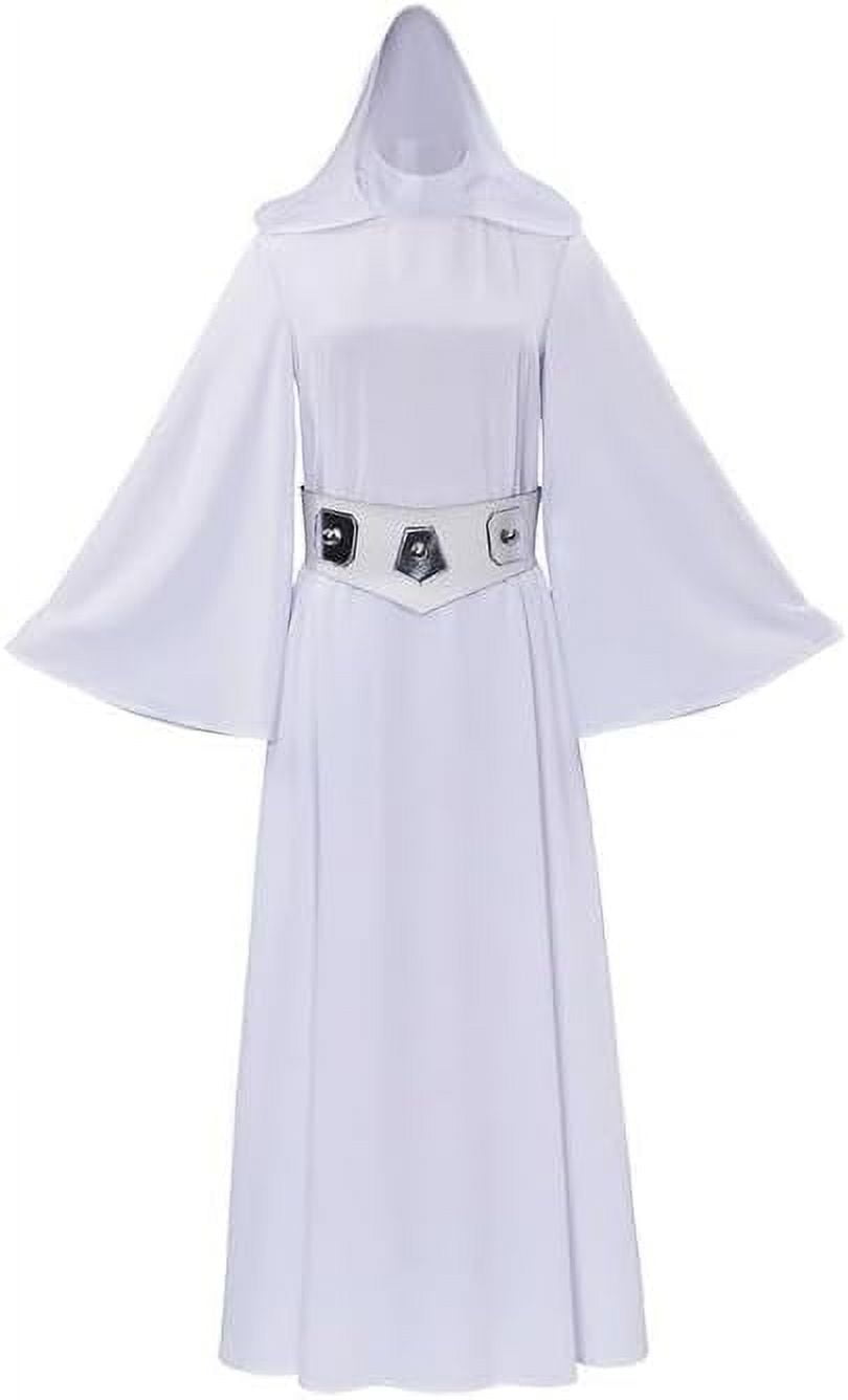 Women's Princess Leia Dress Adult Long Hooded Dress Leia Outfits White ...