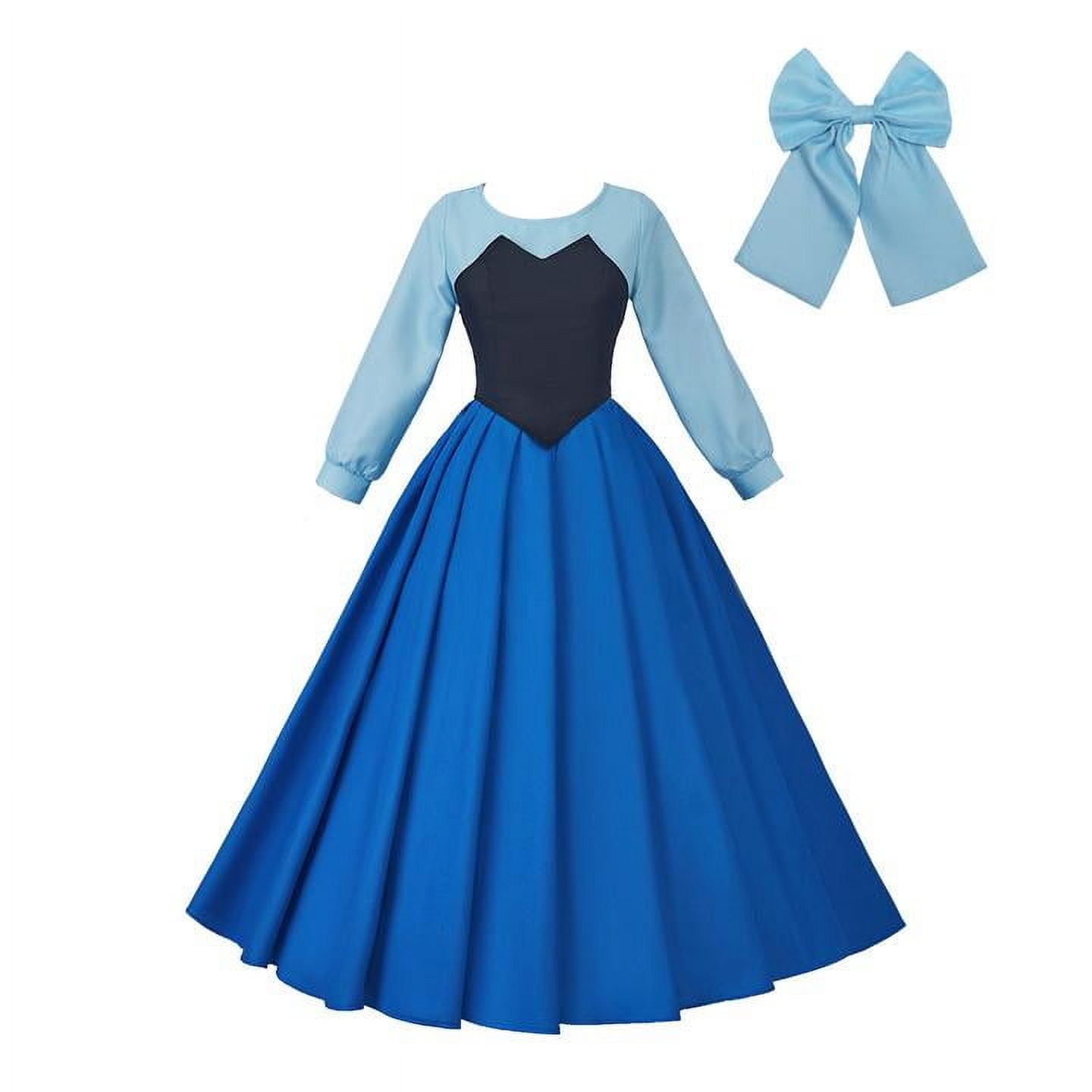 Women's Princess Mermaid Dress Blue Party Fancy Dress Gown with ...