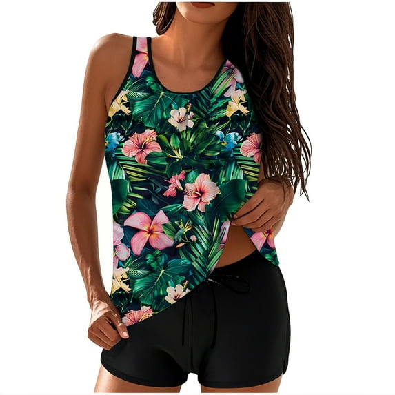 Women's All Over Print Bikini Set Two Piece Swimsuit Patterned Tank Top ...