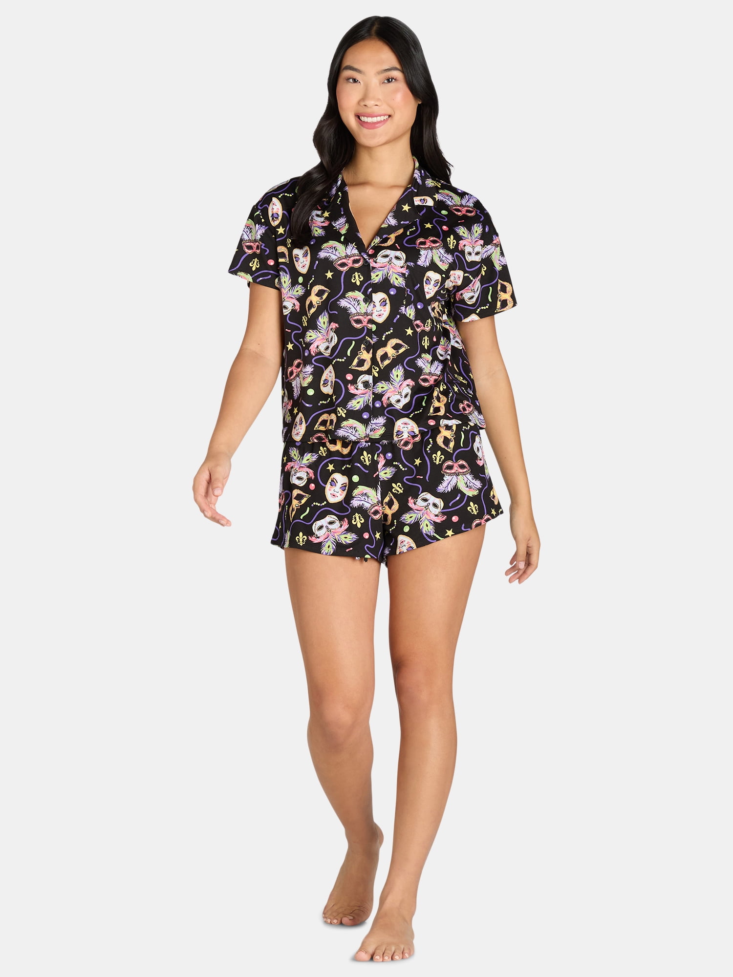 Way to Celebrate women's Print Shorty Pajama Set, XS-3X - Walmart.com