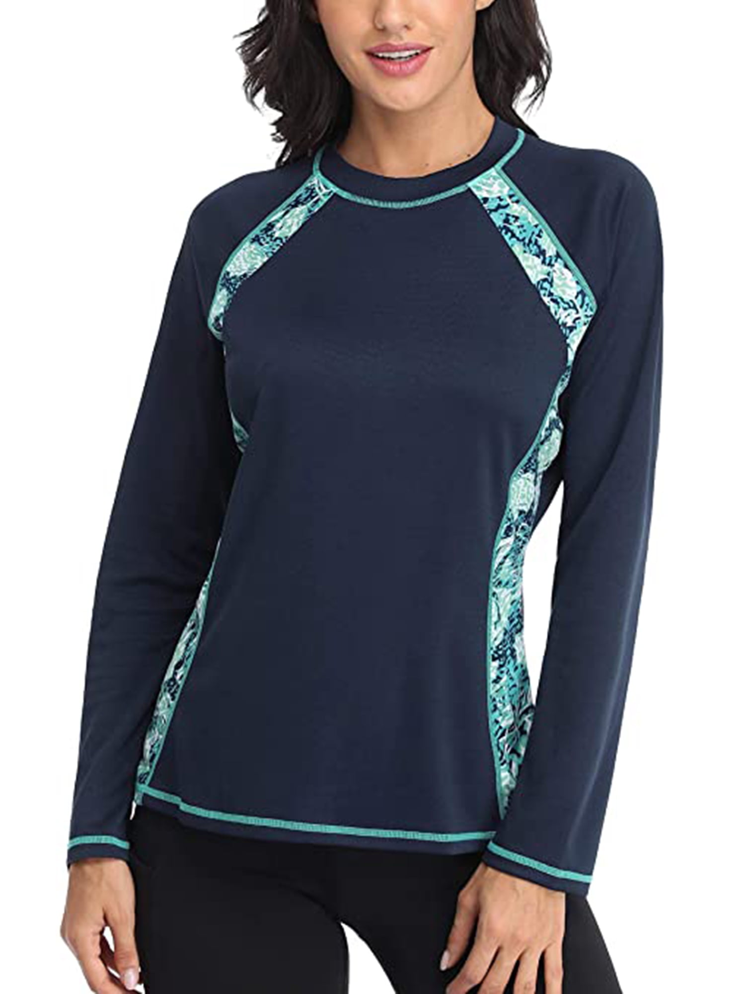 Women's Printed Rash Vest Long Sleeve UV Swim Shirts Rash - Walmart.com
