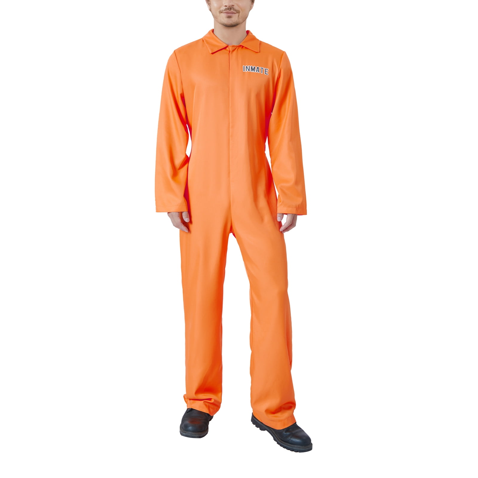 Women's Prisoner Jumpsuit Jail Costume Men Halloween Jail Playsuit ...