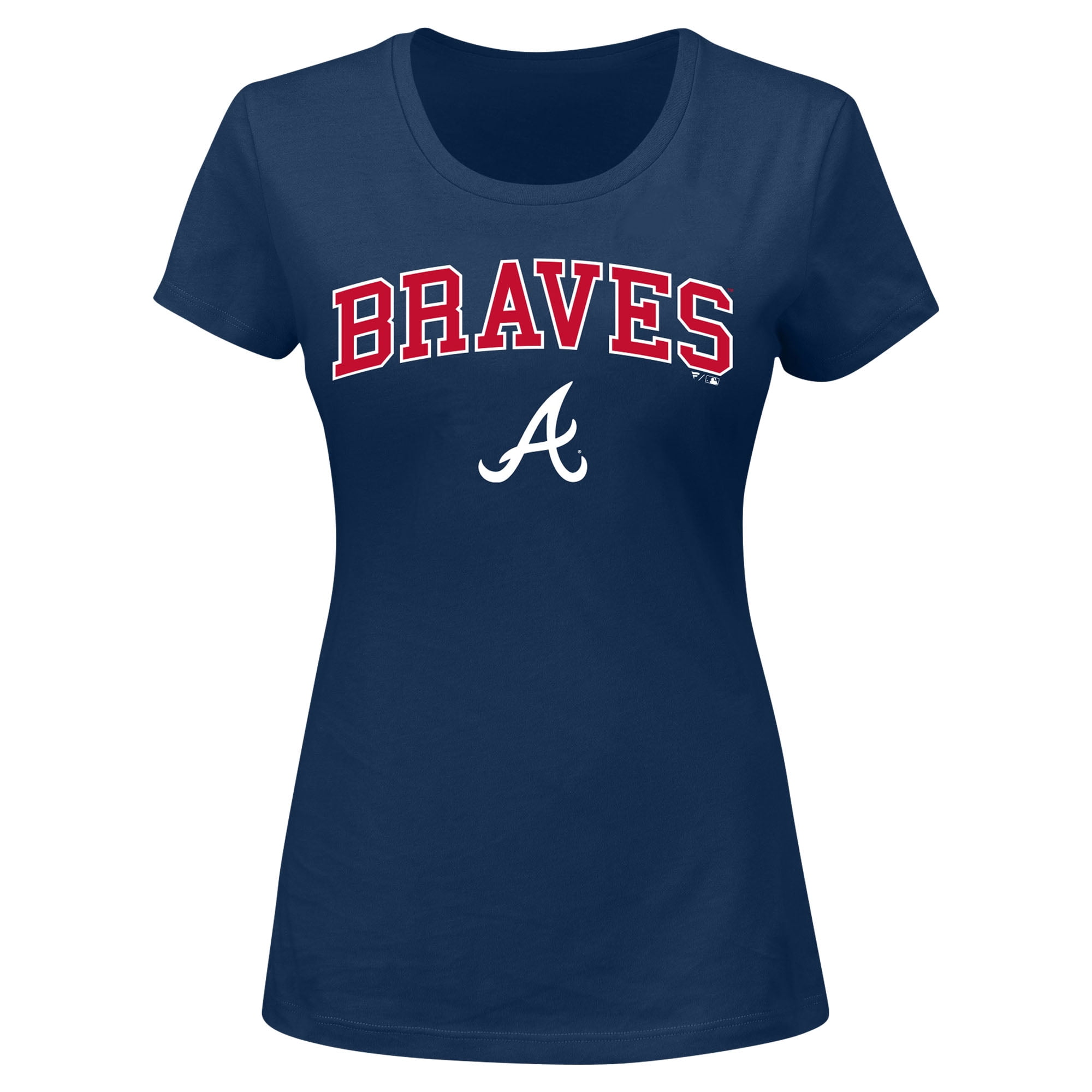 Women's Profile Navy Atlanta Braves Plus Size Arch Logo T-Shirt ...