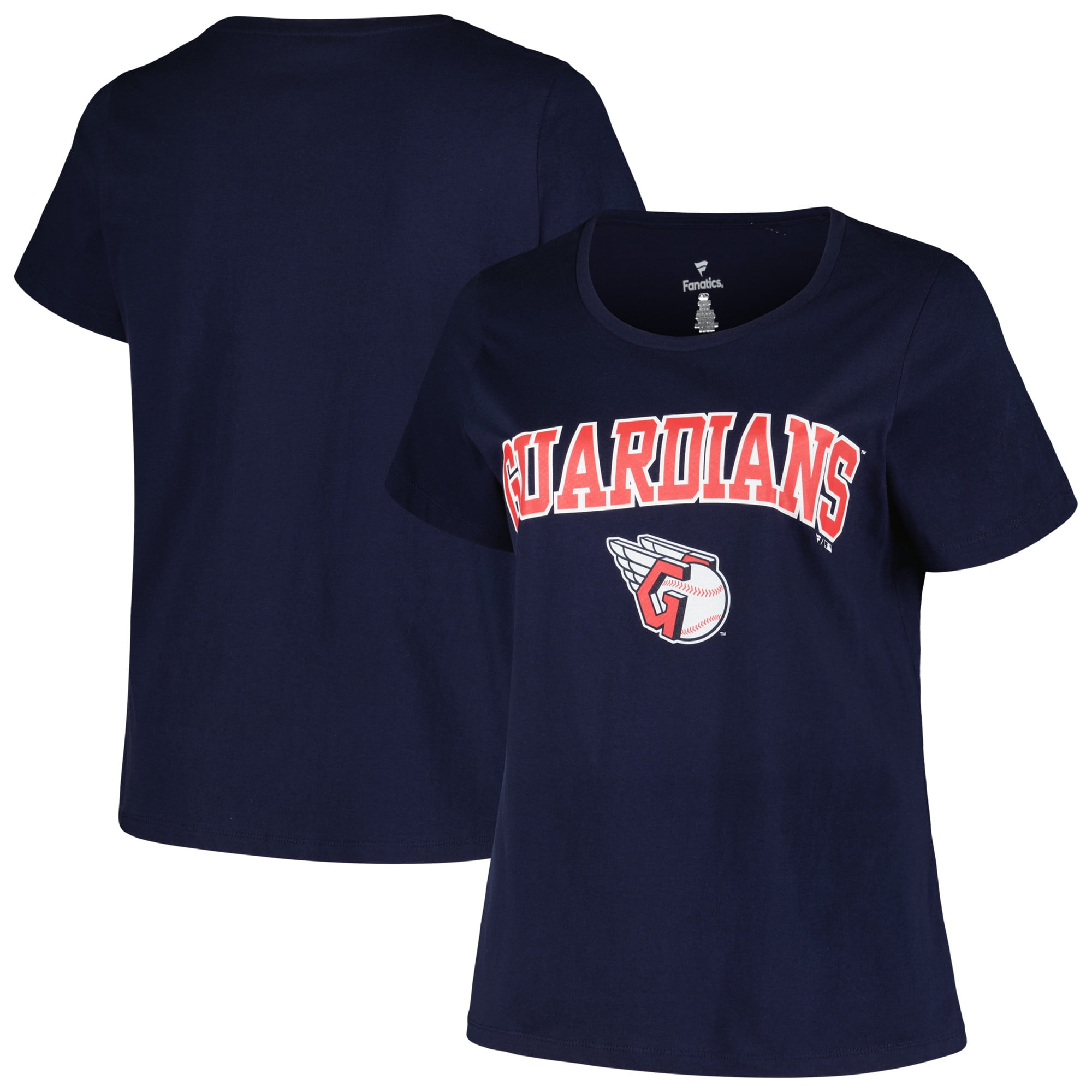 Women's Profile Navy Cleveland Guardians Plus Size Arch Logo T-Shirt ...