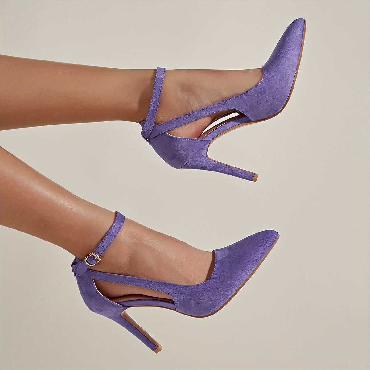 Women's Prom Shoes, Pointed Toe Stiletto Heeled Sandals, Solid Ankle ...