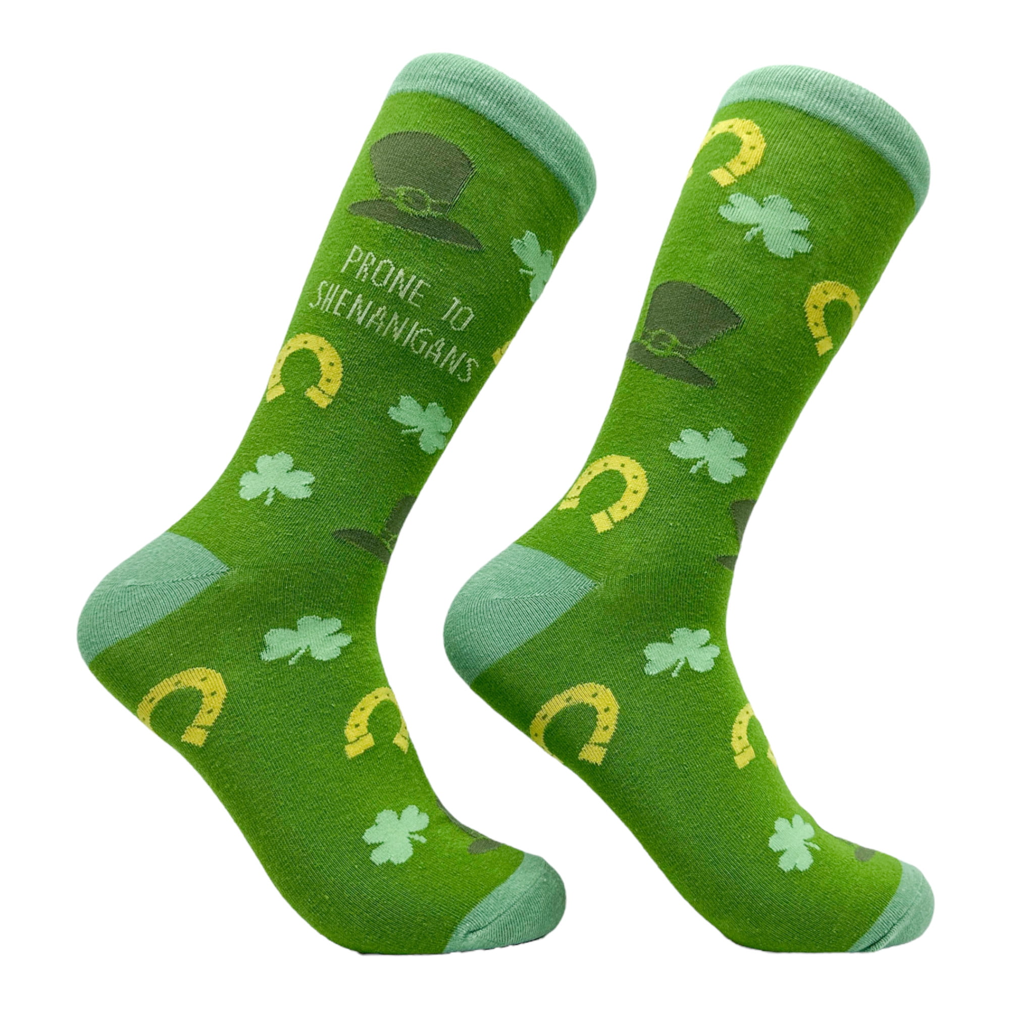 Women's Prone to Shenanigans Socks Funny St Paddys Day Parade Clover ...