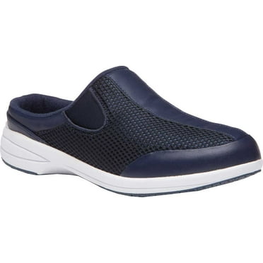 Propet Women's Washable Walker Slide Mule, Silver mesh, 6 Wide US ...