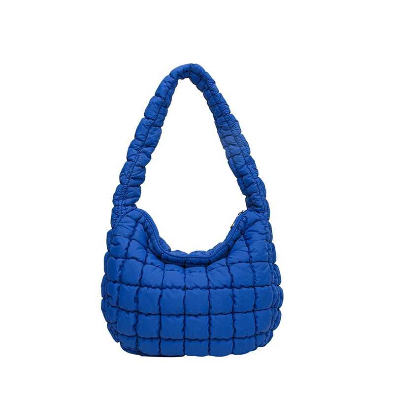 Women's Puffer Tote Bag Checkered Armpit Cloud Bag Nylon Shoulder Down ...