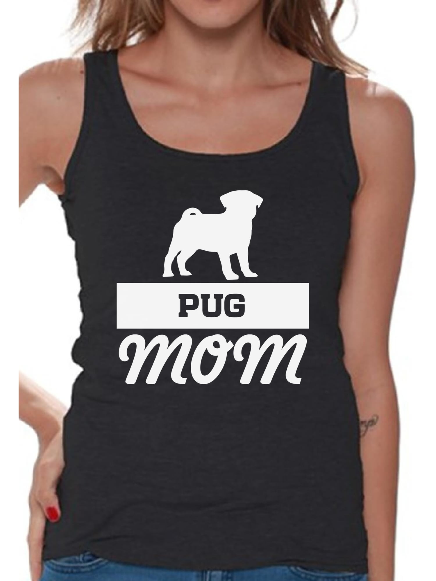Women's Pug Mom Graphic Tank Tops Pug Dog Lover - Walmart.com