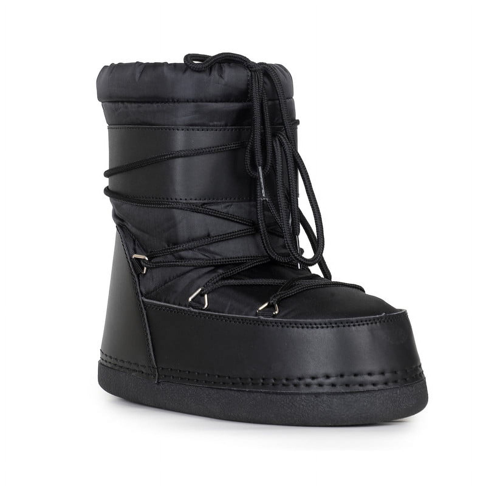 Women's Pull On Cozy Winter Snow Ankle Moon Boots in Black - Walmart.com