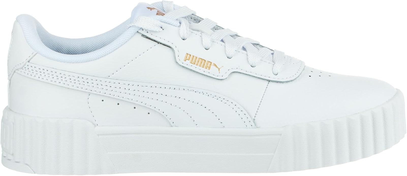 Women's Puma Carina 3.0 Puma White-Puma Gold (400365 01) - 8 - Walmart.com