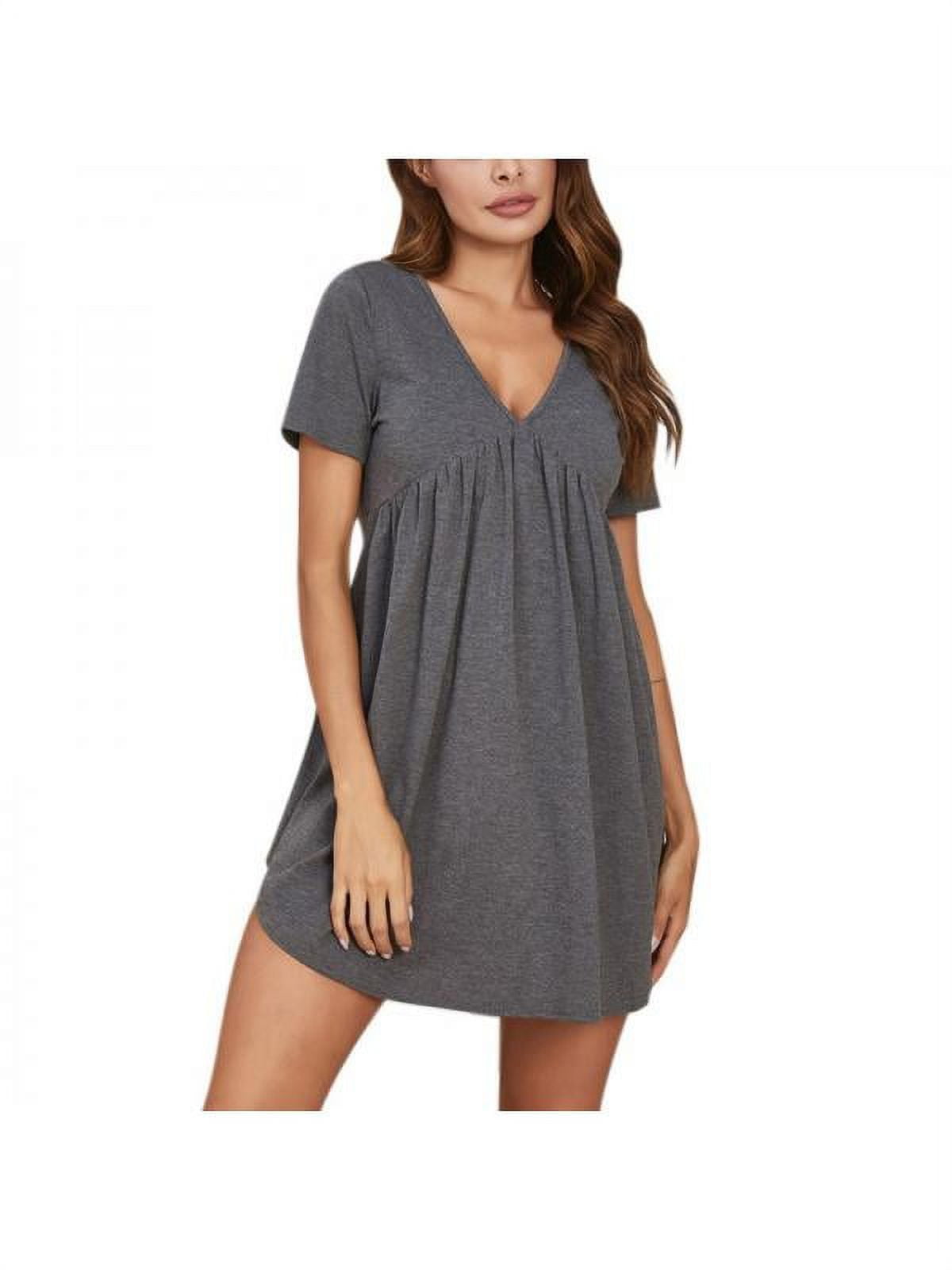 Women's Pure Color Short Sleeve Casual Pajamas Homewear - Walmart.com