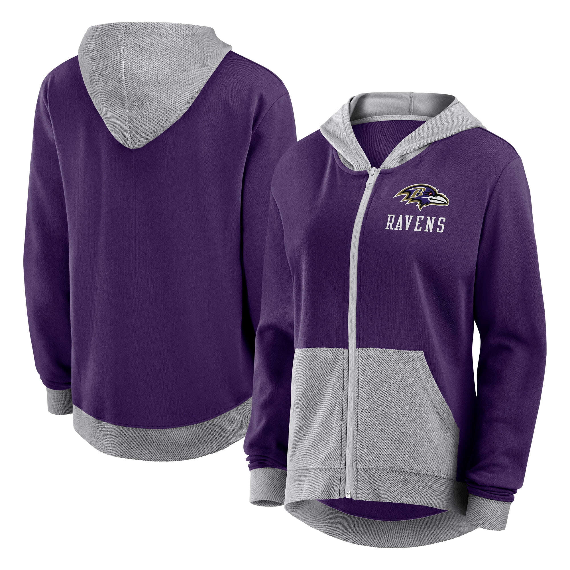 Women's Logo Athletic Purple Baltimore Ravens Hit It French Terry Full ...