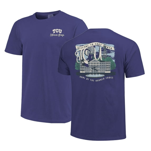 Women's Purple TCU Horned Frogs Comfort Colors Campus Scene Drawing ...