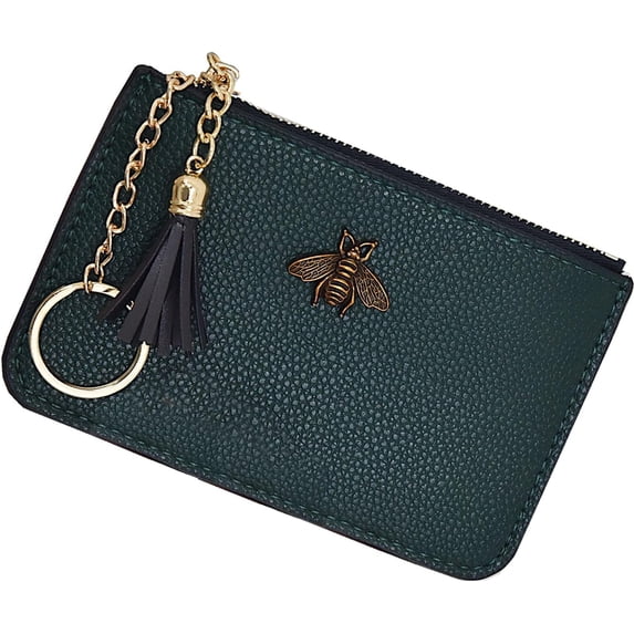 Women's Purse Change Wallet Pouch Leather Card Holder with Key Chain ...