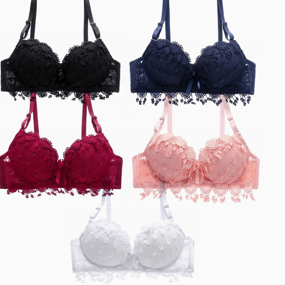 Women's Push Up Bra Lace Underwire Bra Plunge Comfort Lightly Padded, 5 ...
