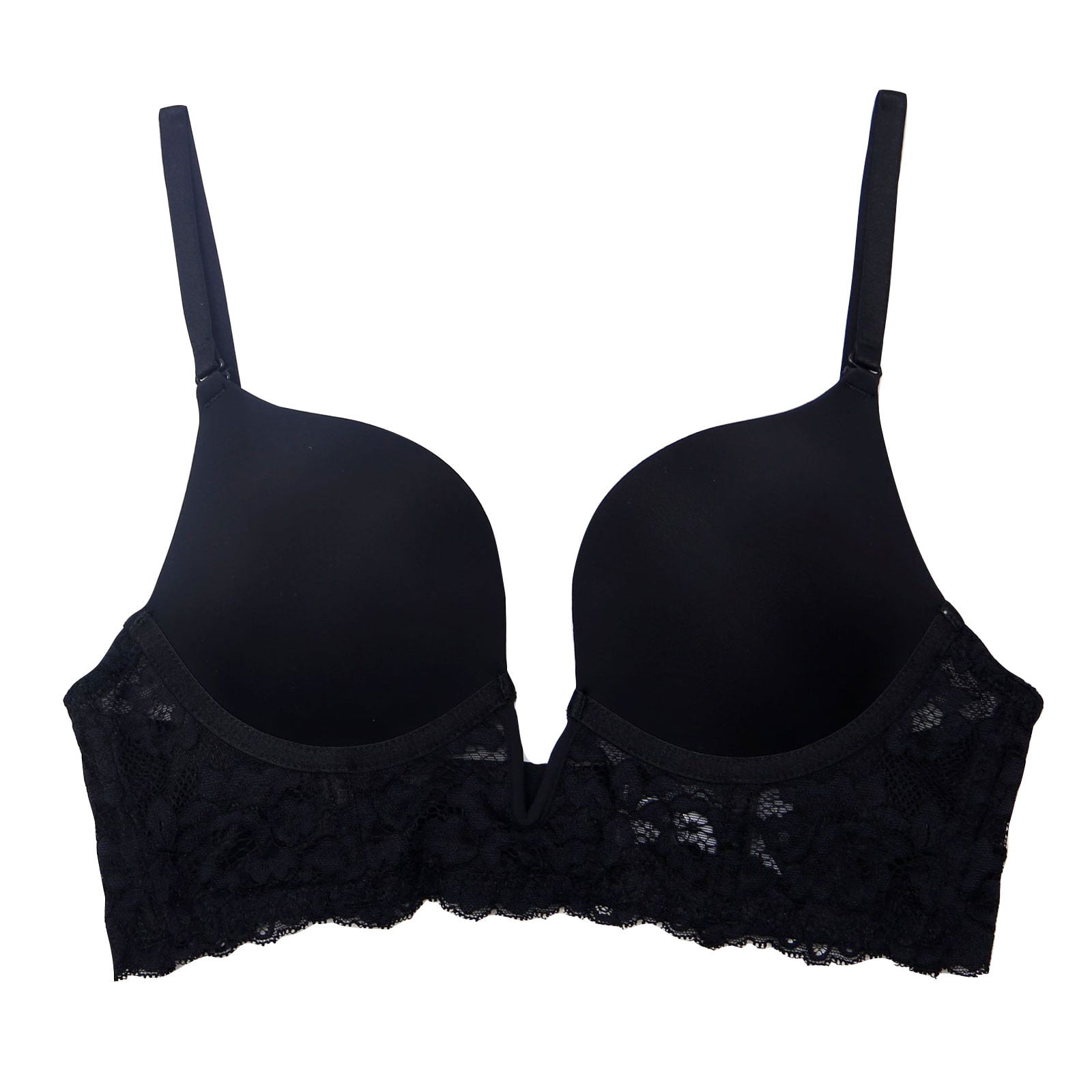 Womens Push Up Lace Bra Underwire Plunge Full Coverage Bras Sexy Plus Size Support Seamless