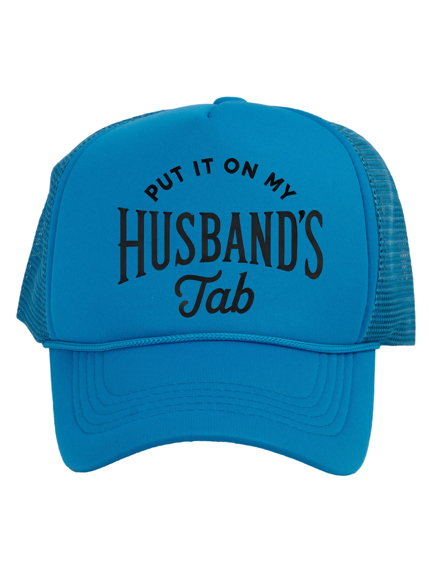 Women's Put It On My Husbands Tab Trucker Hat, Aqua - Walmart.com