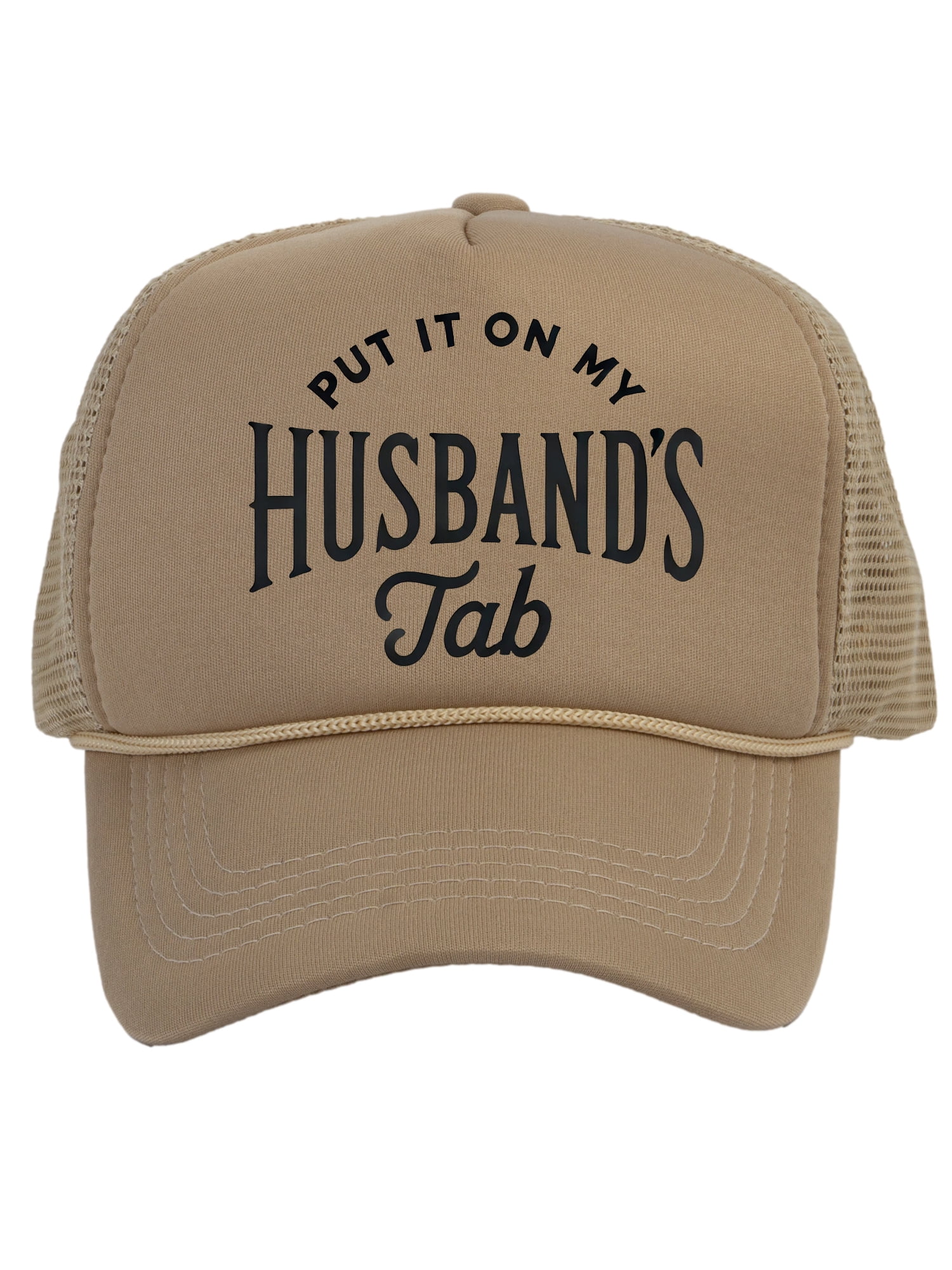 Women's Put It On My Husbands Tab Trucker Hat, Beige - Walmart.com