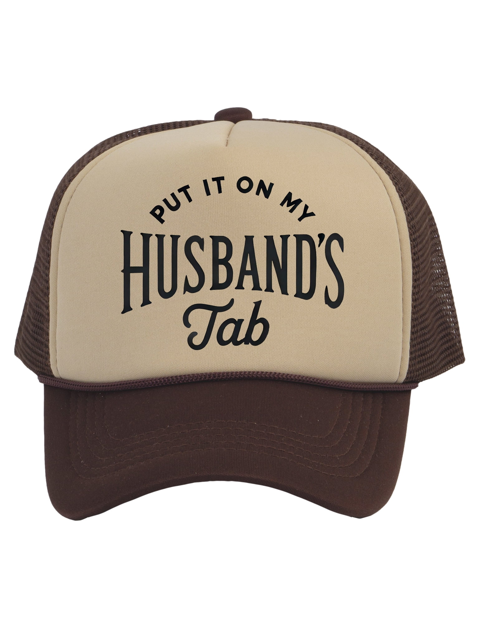 Women's Put It On My Husbands Tab Trucker Hat, Khaki/Brown - Walmart.com