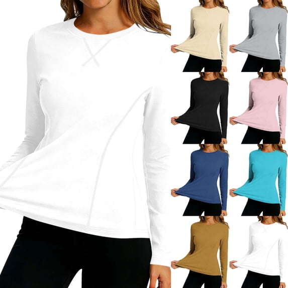 Women's Quick Dry Workout Tops UPF 50+ Long Sleeve Sun Shirts ...