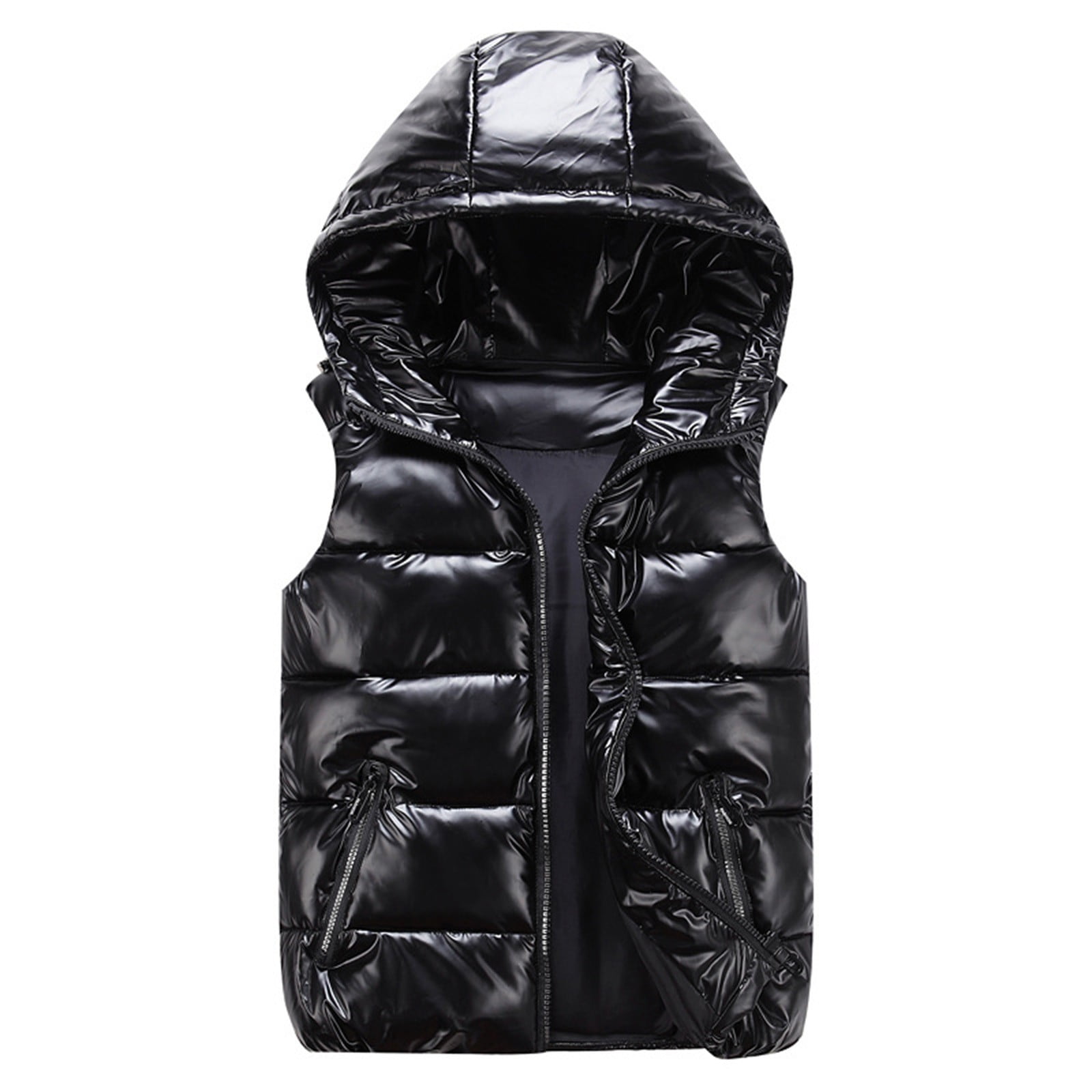 Women's Quilted Puffer Vest with Zip Pockets Thicken Warm Winter ...