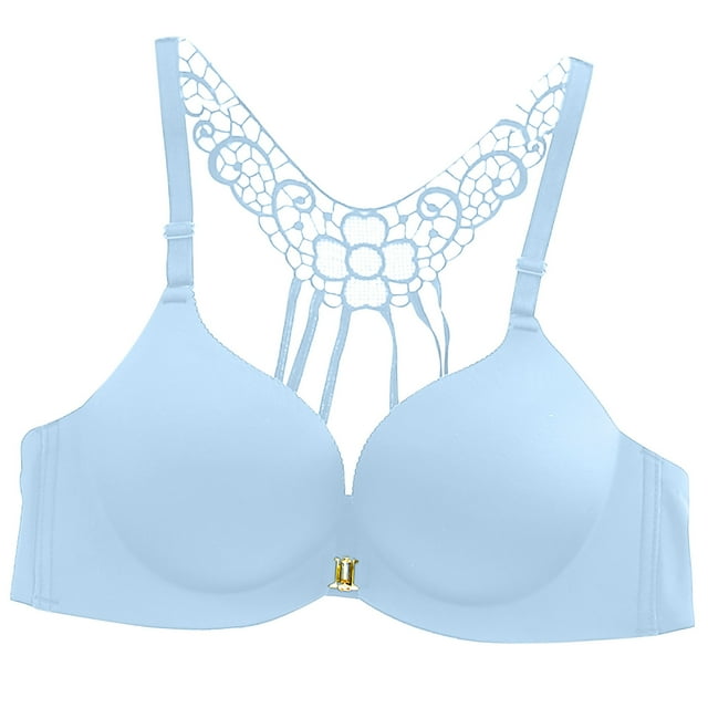 Women's Racerback Front Closure Push Up Lace Bra Solid/Leopard Print ...