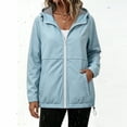 Women's Raincoats Lightweight Hooded Jackets with Pockets Women's Solid ...