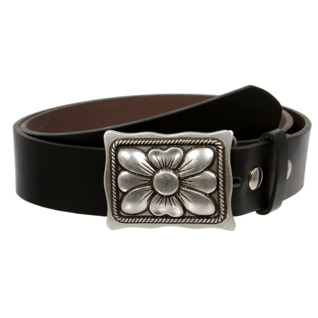 Women's Rectangular Western Floral Buckle with Snap on Belt - Walmart.com