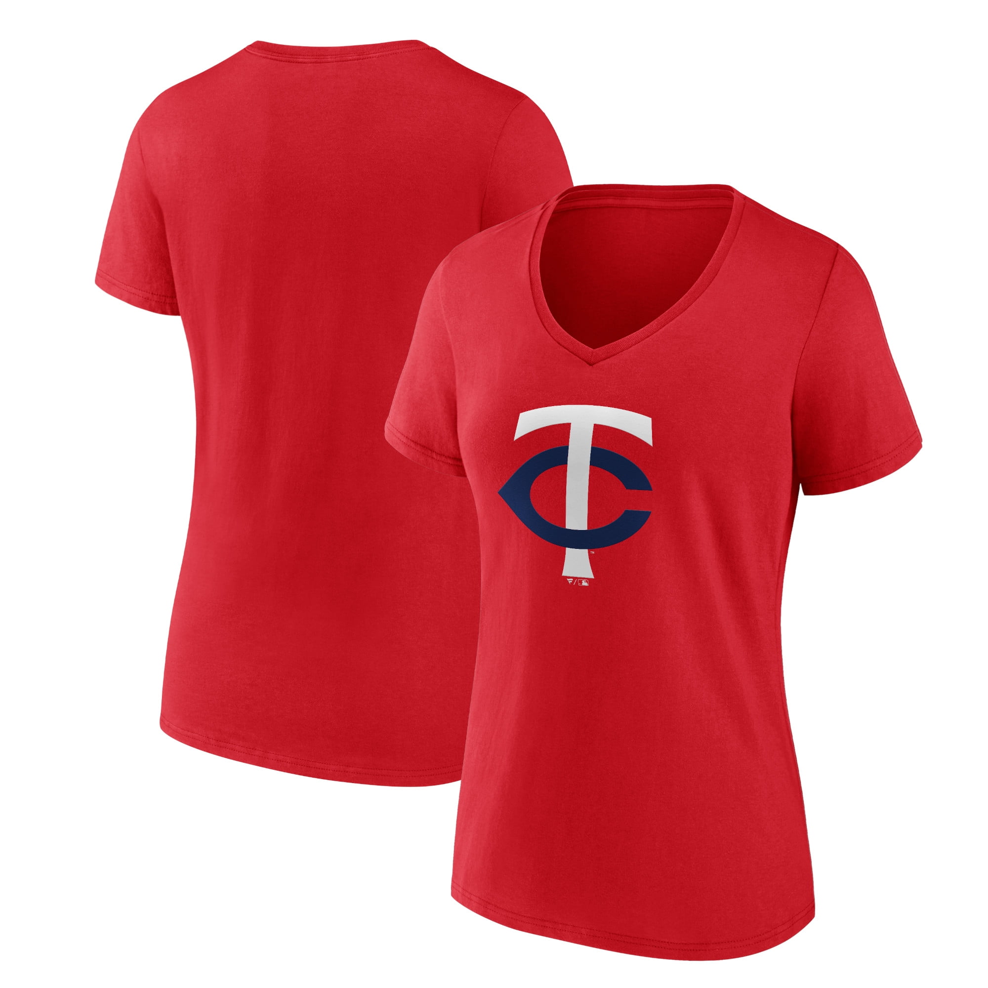 Women's Red Minnesota Twins Secondary Color Primary Logo T-Shirt ...