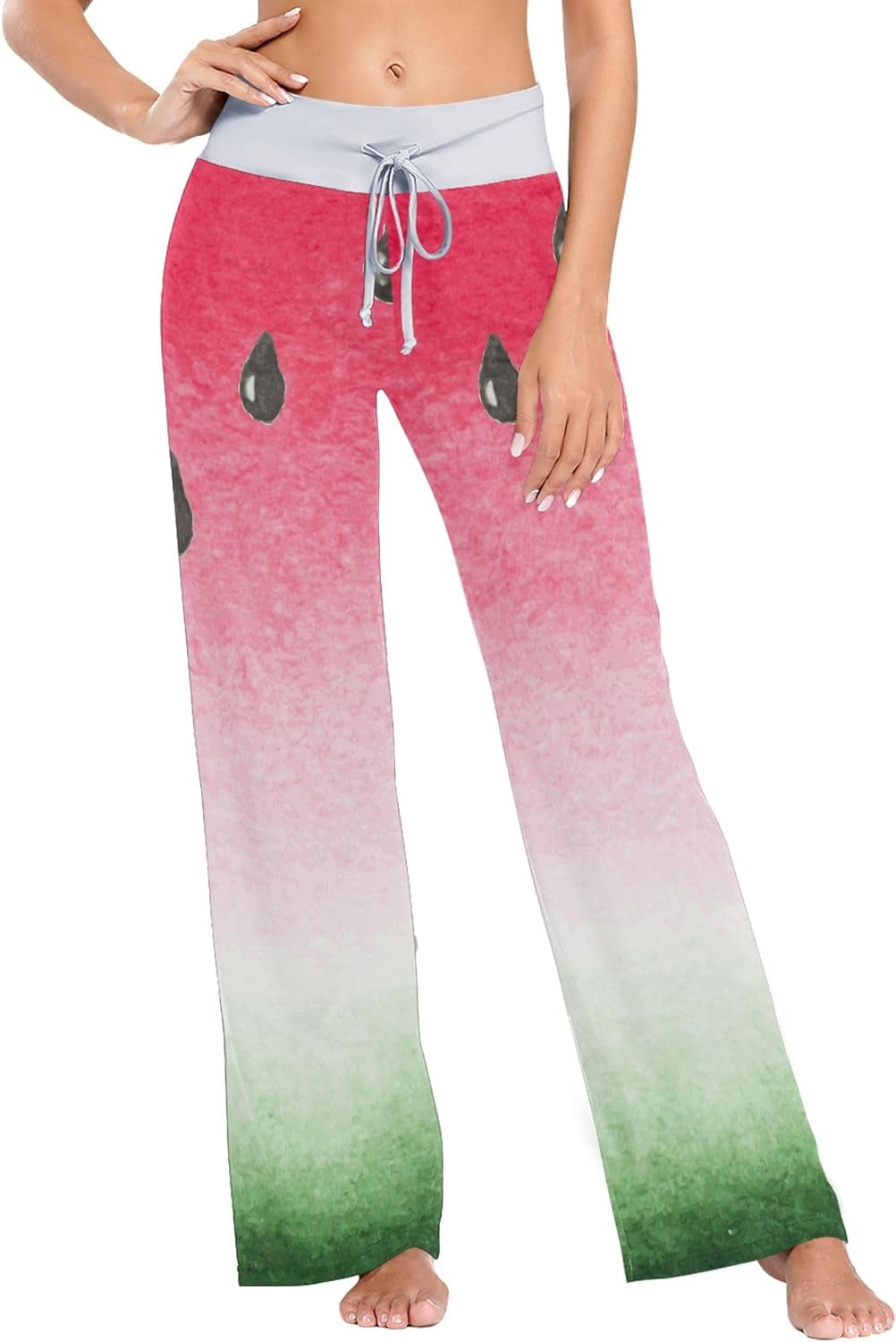 Women's Red Watermelon Pajama Pants, Casual Pajama Bottoms Drawstring ...