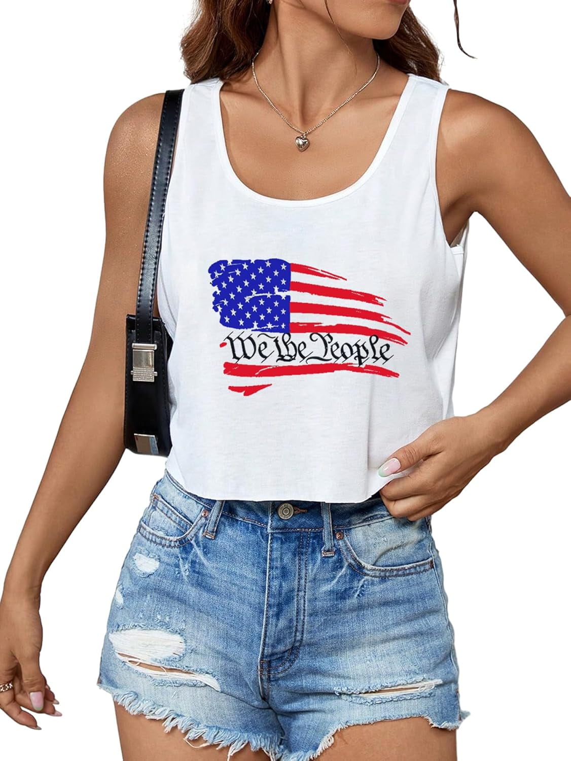 Women's Red White and Blue Shirts Patriotic Tops American Flag Crop ...
