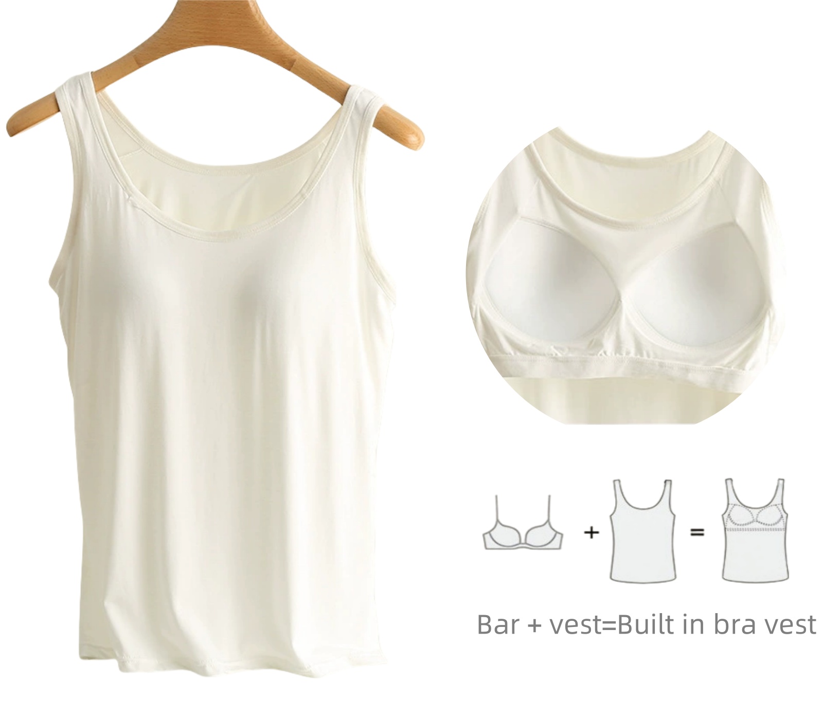 Women's Regular Size Vest with Built-In Bra, Featuring Comfortable And ...