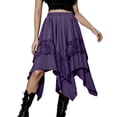 Women's Renaissance Pirate Skirts High Low Asymmetrical Lace Contrast ...