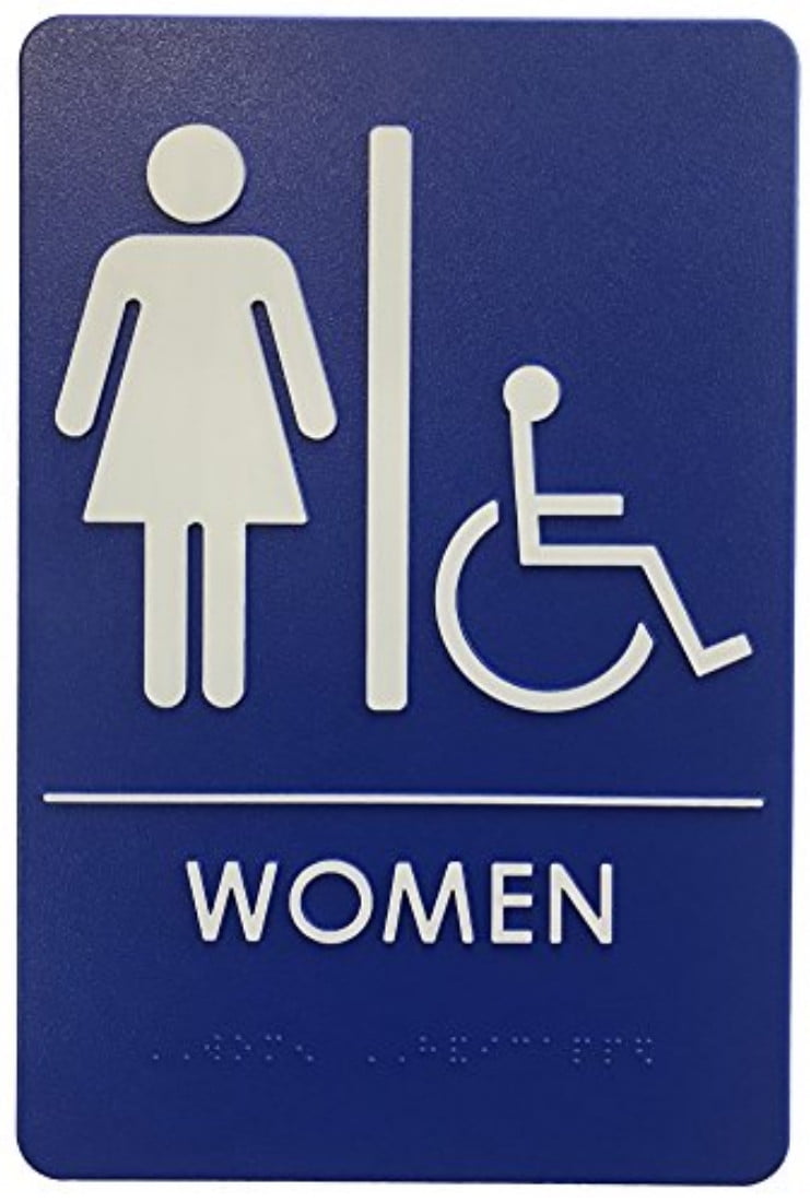Women’s Restroom Sign, ADA-Compliant Bathroom Door Signs for Offices ...
