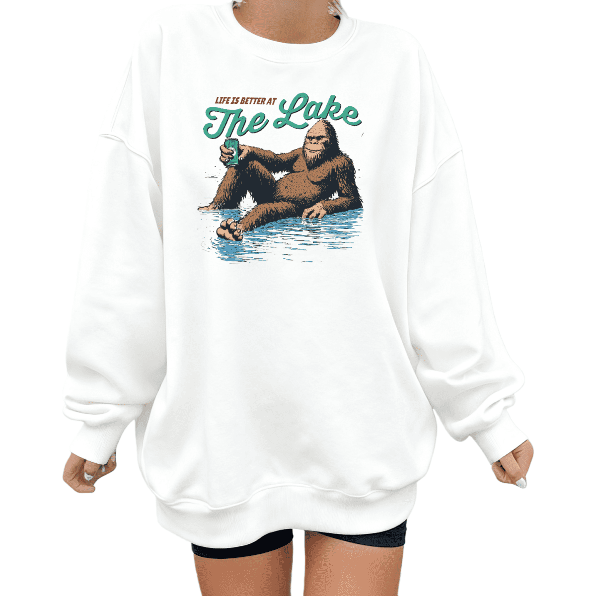 Women's Retro Lake Life "Life Is Better At The Lake" Bigfoot Relaxing ...