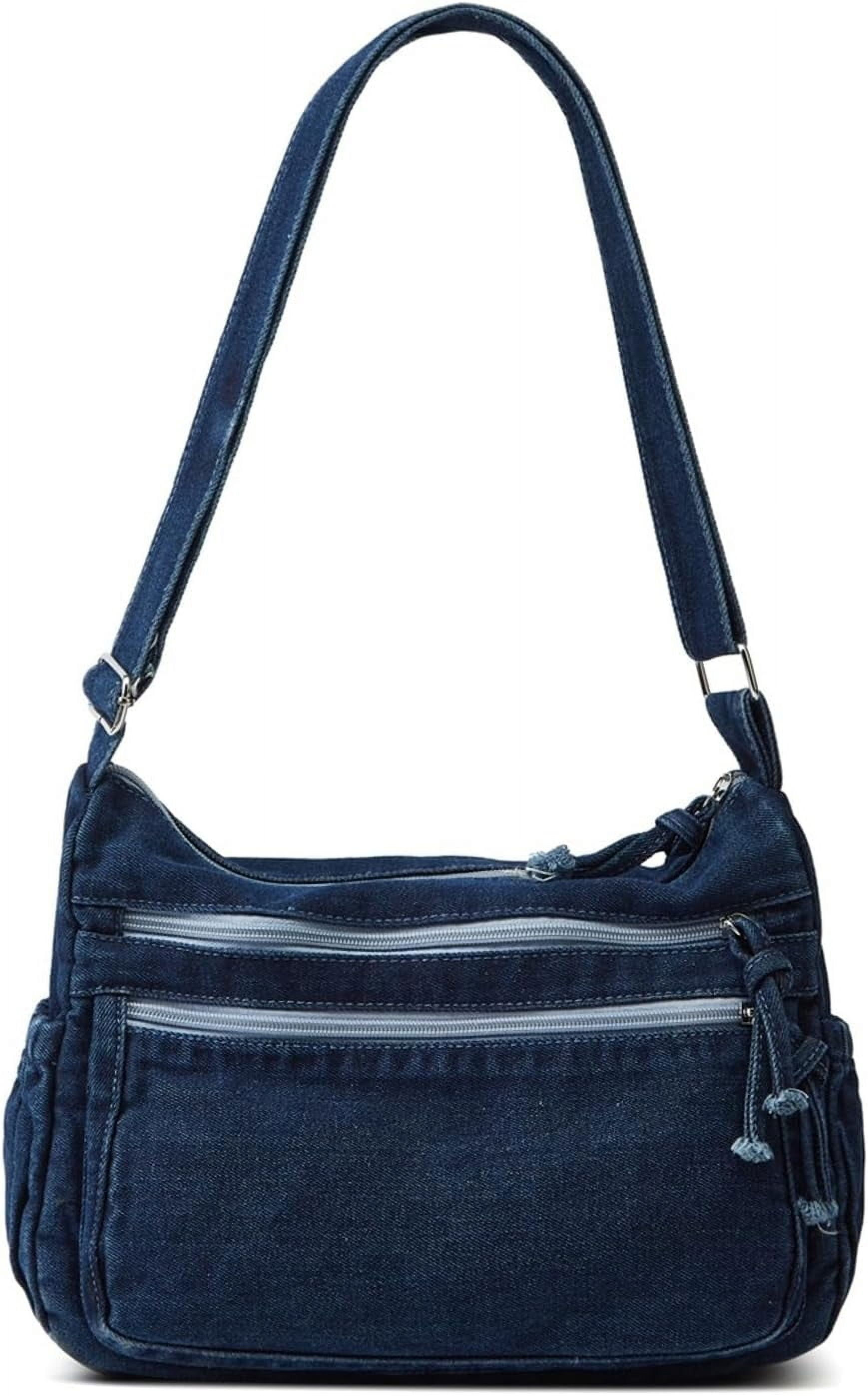 Women's Retro Large Canvas Denim Shoulder Bag Denim Crossbody Handbags ...