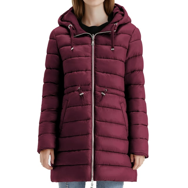 Women's Reversible Puffer Coat - Hooded Parka Coat Winter Warm Long ...