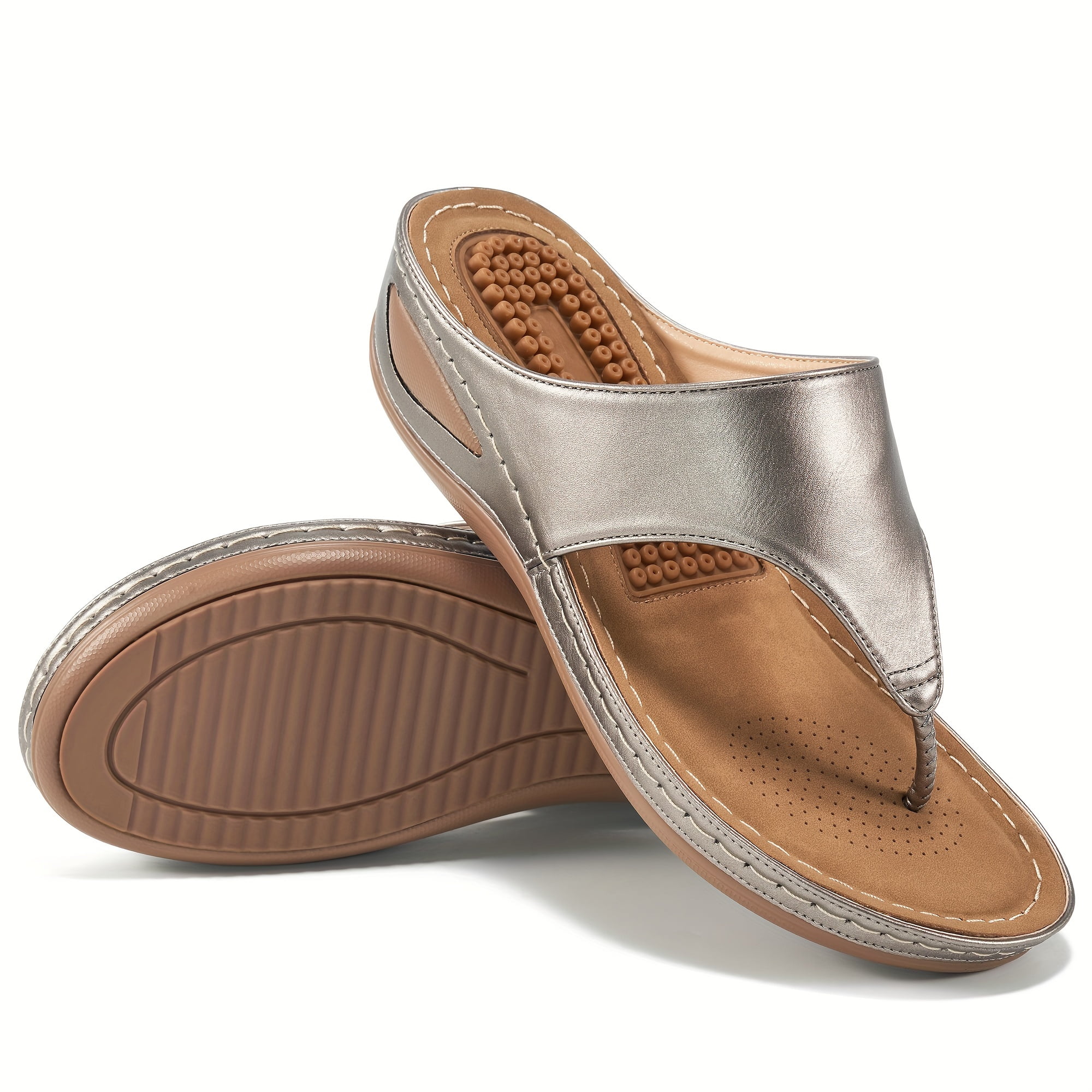 Women's Rhinestone Flat Sandals, Boho Style Bling Elastic Strap Slip On ...