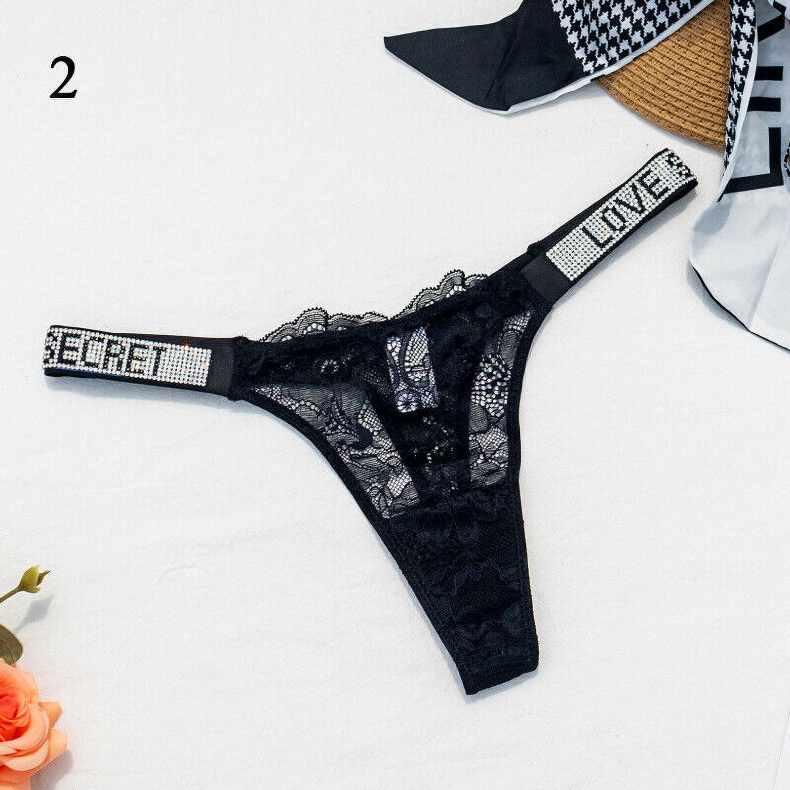 Women's Rhinestone G-string Panties Sexy Lingerie Thong Female ...