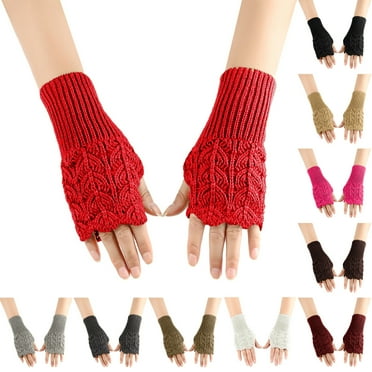 Whiteleopard Women's Fleece Lined Winter Gloves - Warm Wool Knit ...