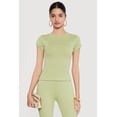 Women's Ribbed Knit Short Sleeve High Neck Tee - Walmart.com