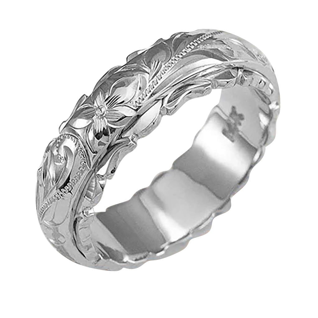 Women's Rings Sliver Elegant Wedding Gold Jewelry 925 Flower Ring Gifts ...